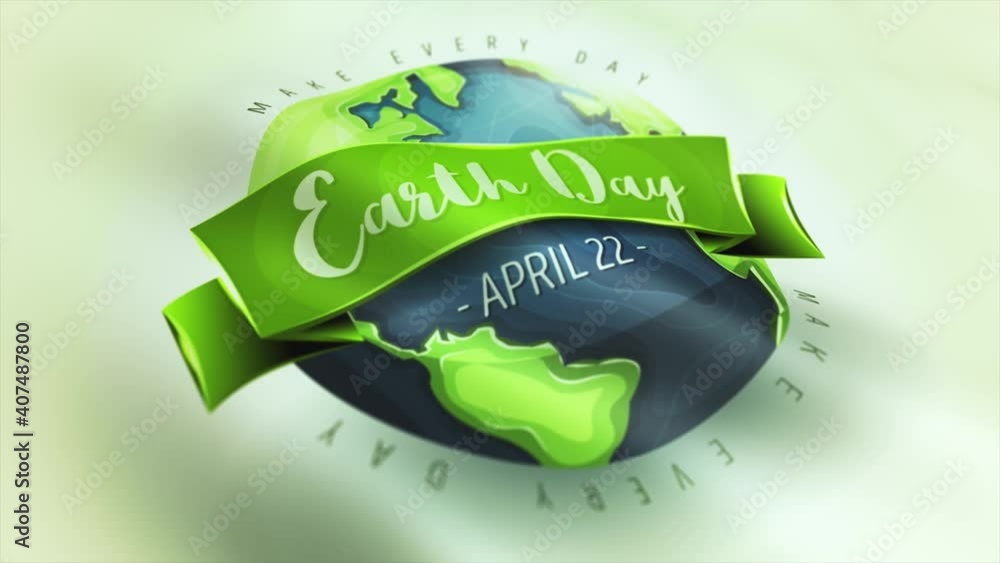 Happy Earth Day Waving Flag Animation Loop/ 4k animated happy earth day ...