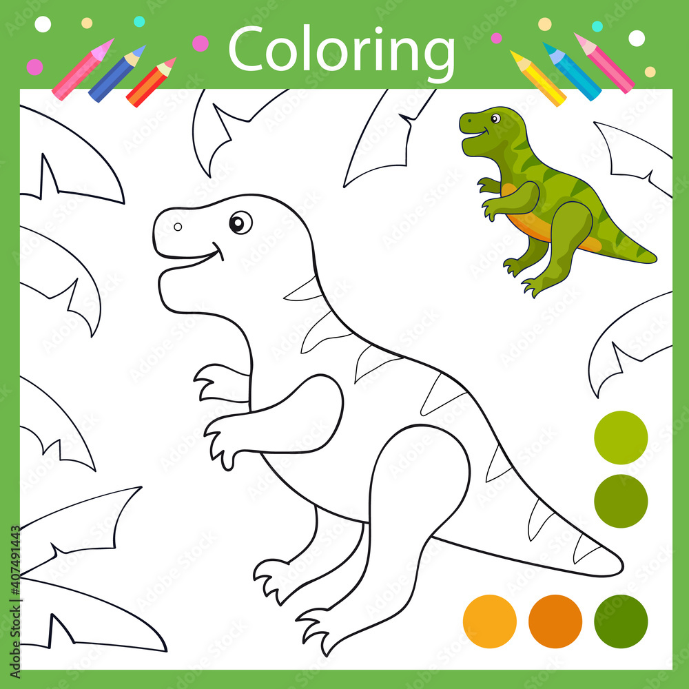 Coloring pages. Activity for kids. Drawing tutorial with cute cartoon ...