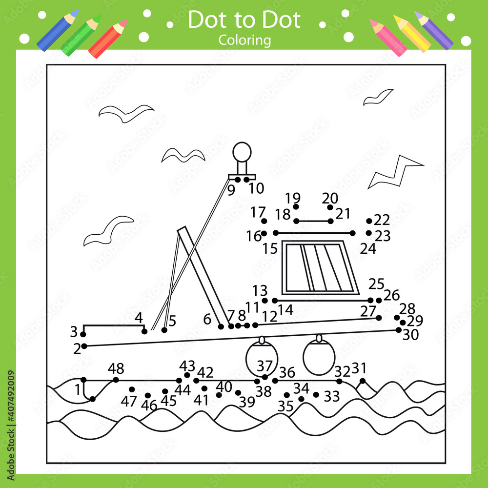 Children worksheets. Dot to dots connect drawing. Coloring page for ...