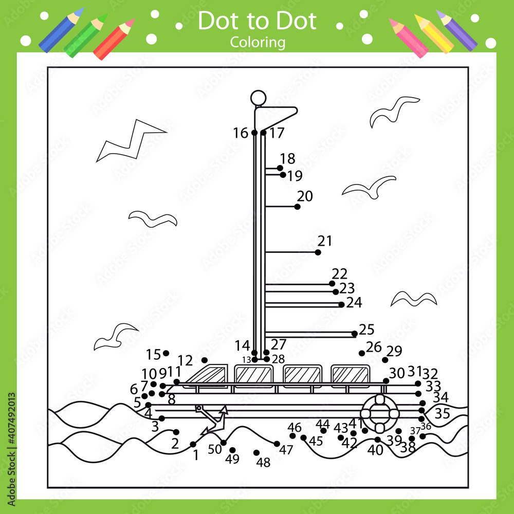 Worksheets dot to dots connect drawing. Coloring page for book. Drawing ...