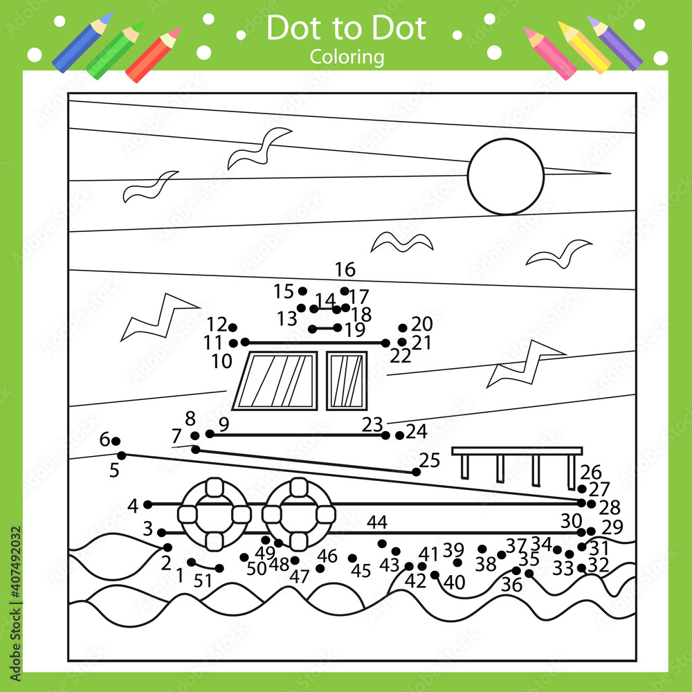 Dot to dots connect drawing. Coloring page for book. Drawing worksheets ...