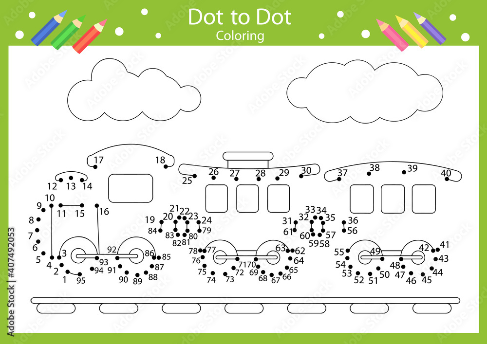 Dot to dots drawing worksheets. Coloring page for book. Drawing ...