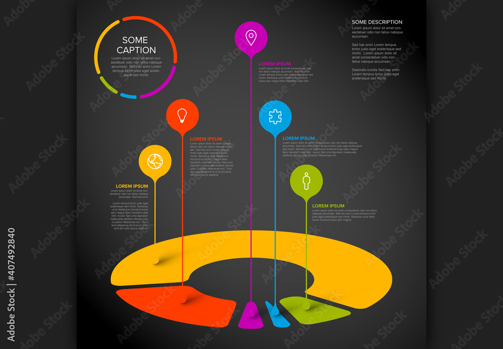 Pie Chart Infographic Layout Stock Template | Adobe Stock