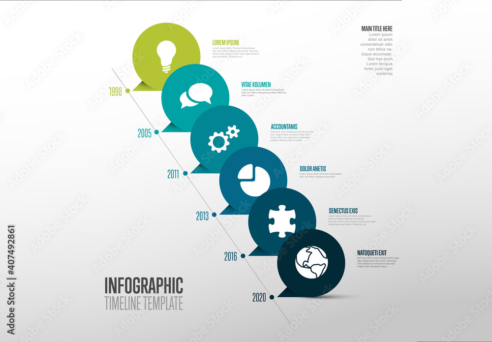 Minimalistic Timeline Infographic Stock Template | Adobe Stock