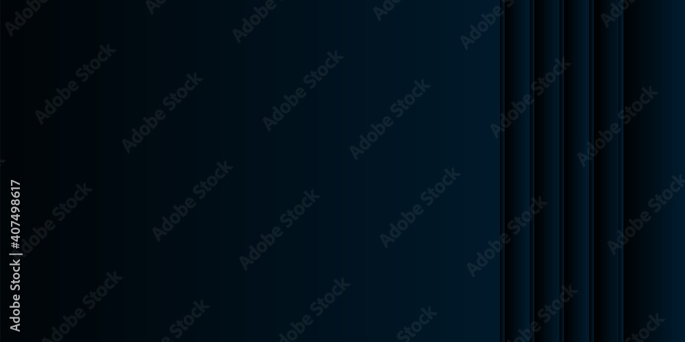 Abstract dark blue gradient background, waves and folds. 3D ...