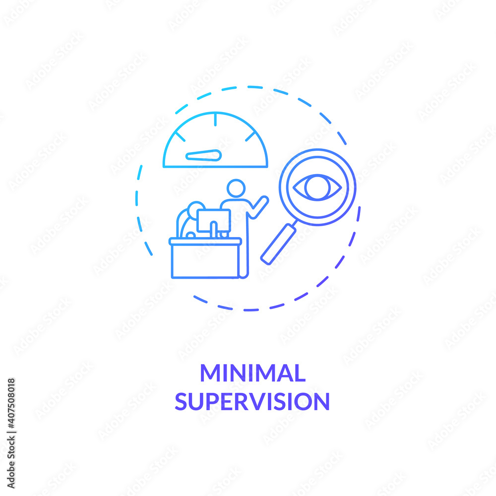 Minimal supervision concept icon. Staff training idea thin line ...