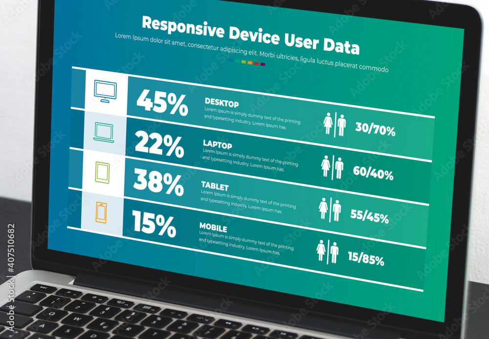 Responsive Device User Data Infographic Stock Template | Adobe Stock