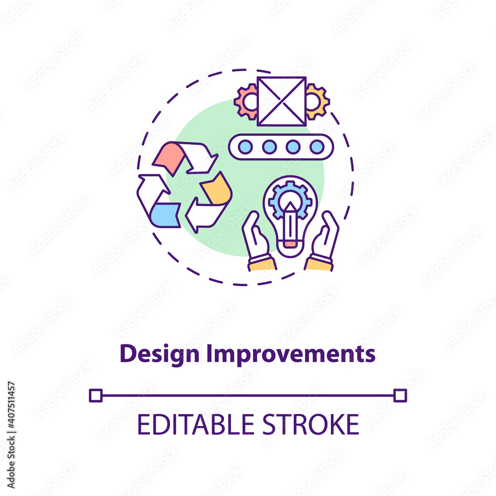 Design improvements concept icon.Cost reduction strategy idea thin line ...