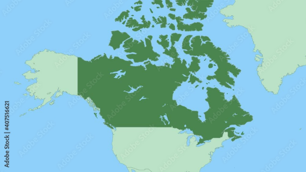 Map of Canada with pin of country capital. Canada Map with neighboring ...