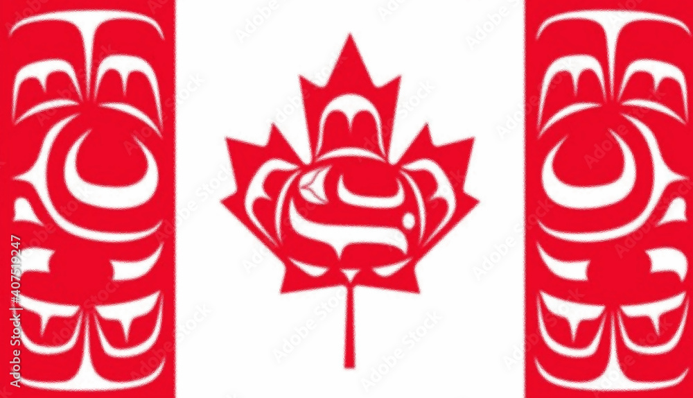 Poster The Canadian Native Flag was designed by Kwakwaka’wakw artist ...