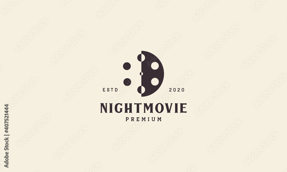 cinema movie night moon logo symbol icon vector graphic design Stock ...