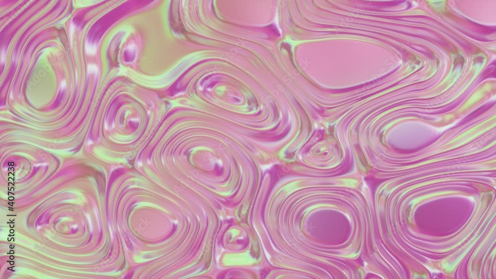 Animated 3D waving fabric texture. Liquid holographic background ...