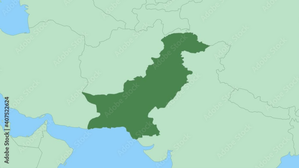 Map of Pakistan with pin of country capital. Pakistan Map with ...