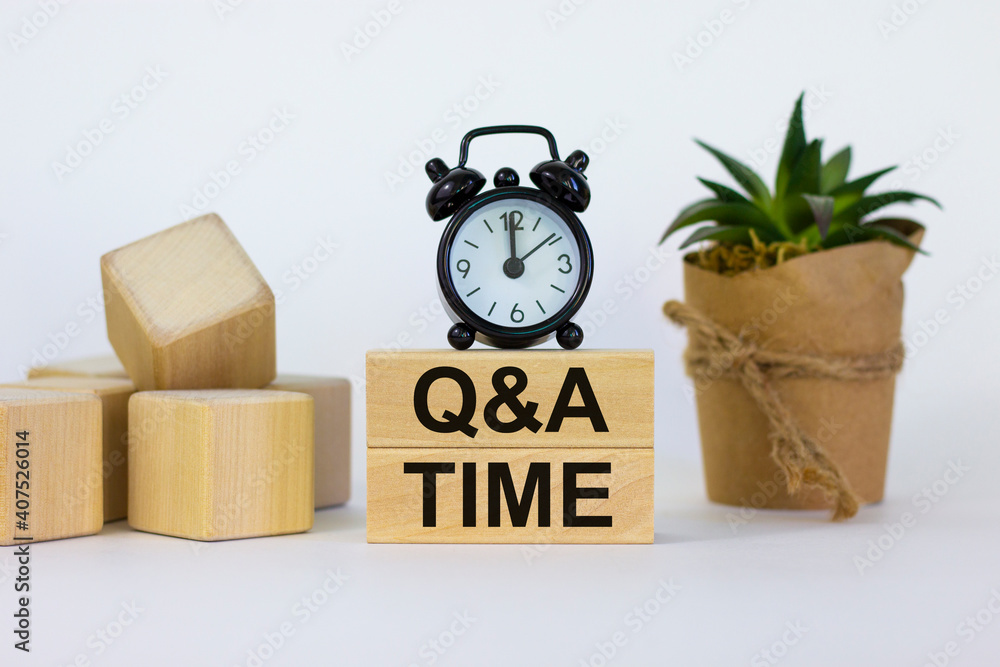 Q and A, questions and answers time symbol. Concept words 'Q and A time ...