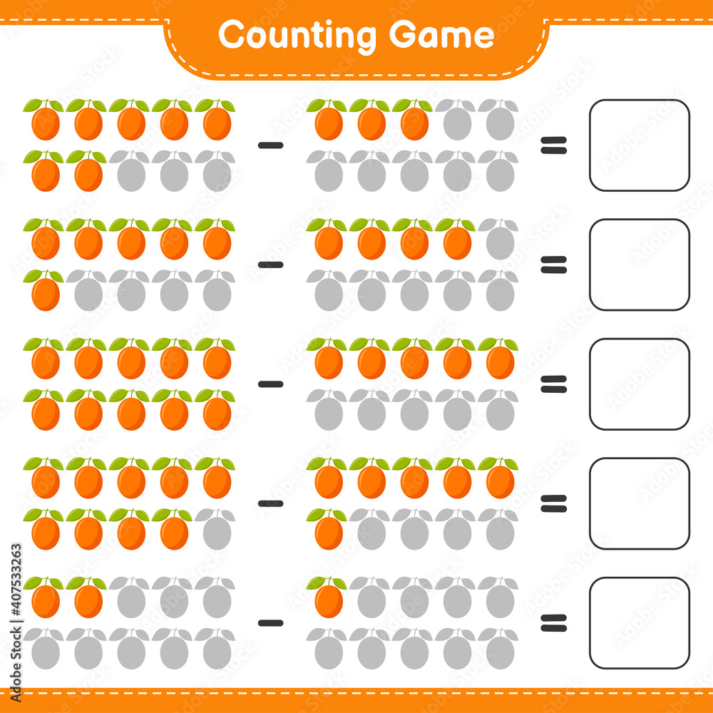Counting game, count the number of Ximenia and write the result ...