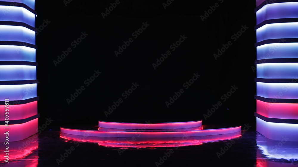 Pulsing Led Lights flashing Wall Banner on Stage. photo texture banner ...