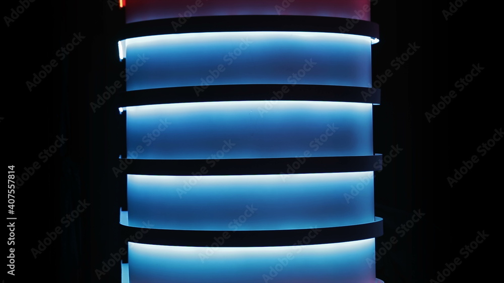 Pulsing Led Lights flashing Wall Banner on Stage. photo texture banner ...