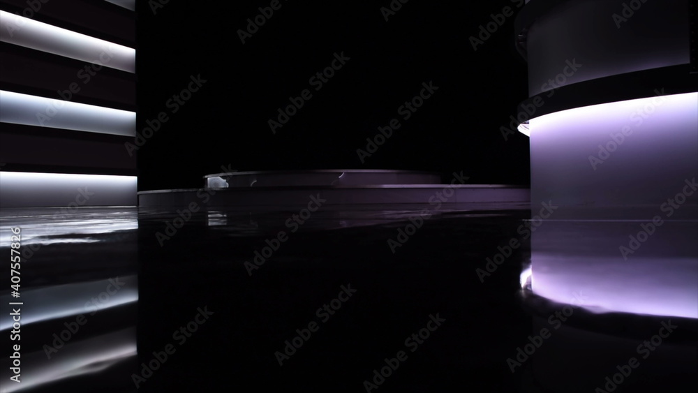 Pulsing Led Lights flashing Wall Banner on Stage. photo texture banner ...