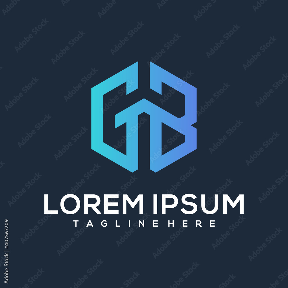 Initial of G B logo design inspiration Stock Vector | Adobe Stock