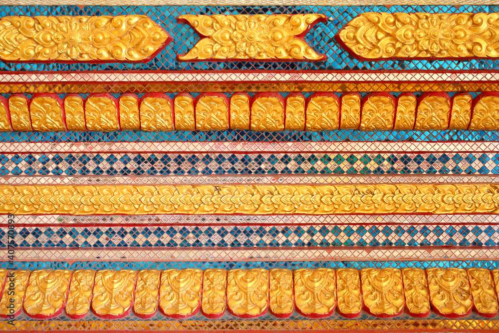 Thai style art, Thai line, Art laithai culture buddha painting on ...