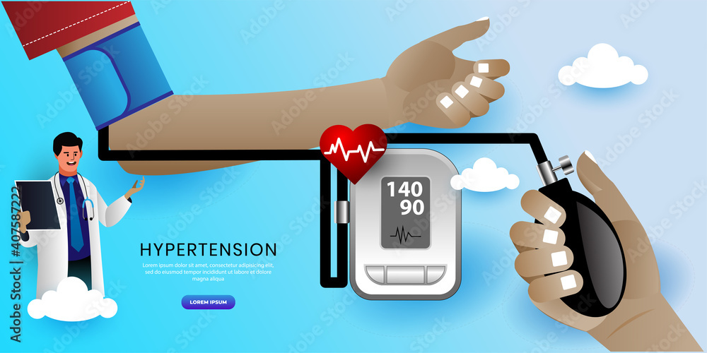 Health concept of hypotension and hypertension disease. Symptoms and ...