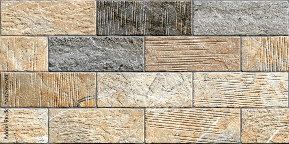 multi color brick design with rustic finish texture for wall tiles and ...