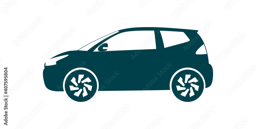 Car hatchback icon on white background isolated. Vector illustration ...