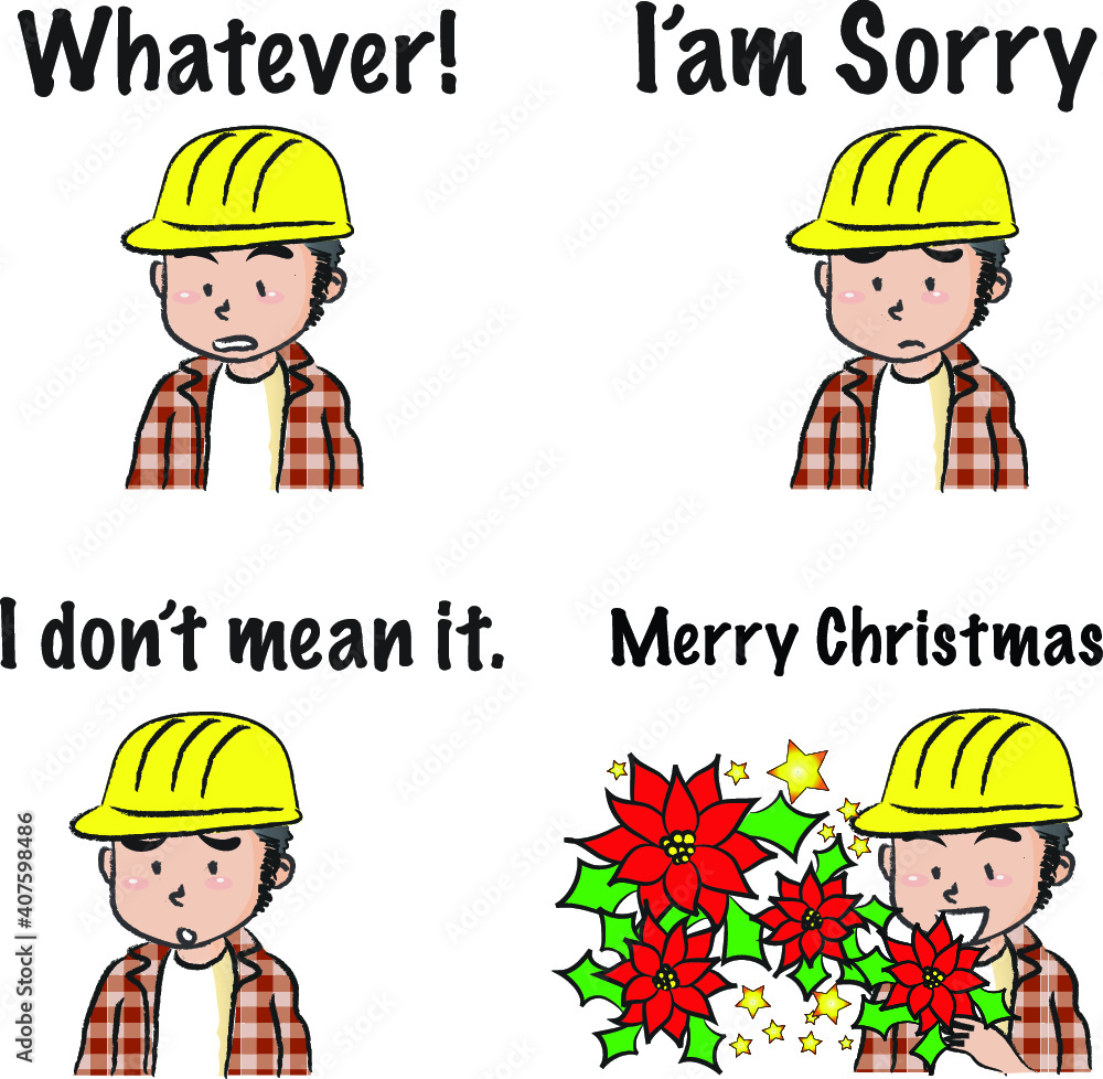 vector cartoon worker face emoji set Stock Vector | Adobe Stock