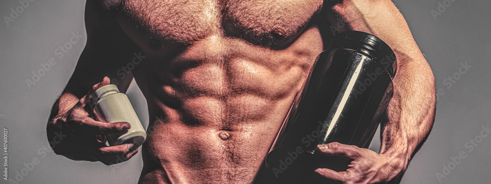 Steroid, sport vitamin, doping, anabolic, protein. Bodybuilder ...