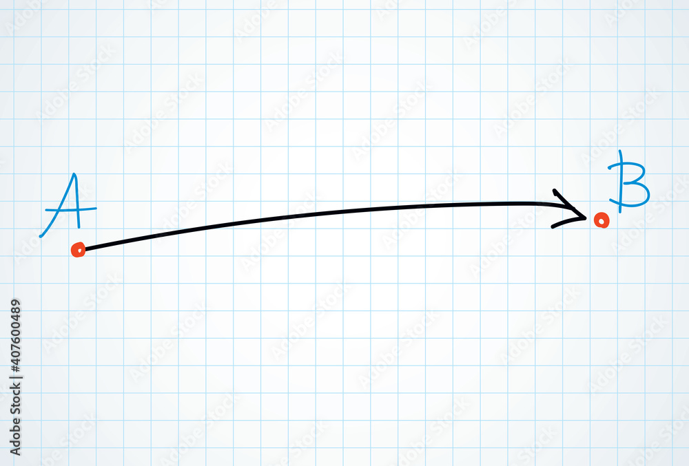 Line from point A to point B. Vector drawing Stock Vector | Adobe Stock