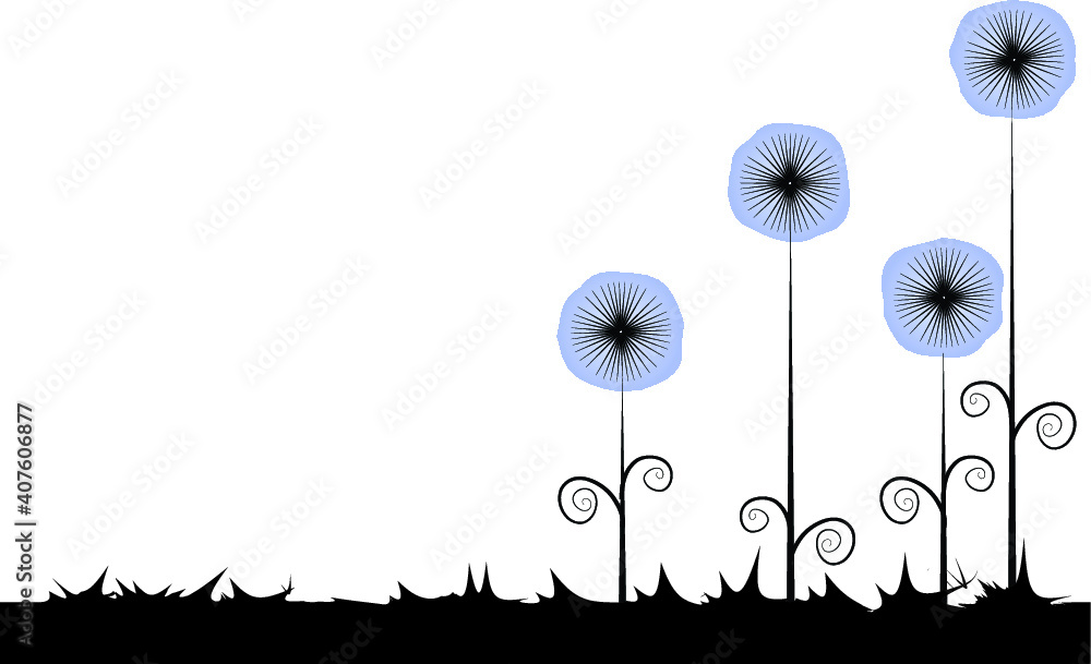 vector drawing flower border frame card background Stock Vector | Adobe ...