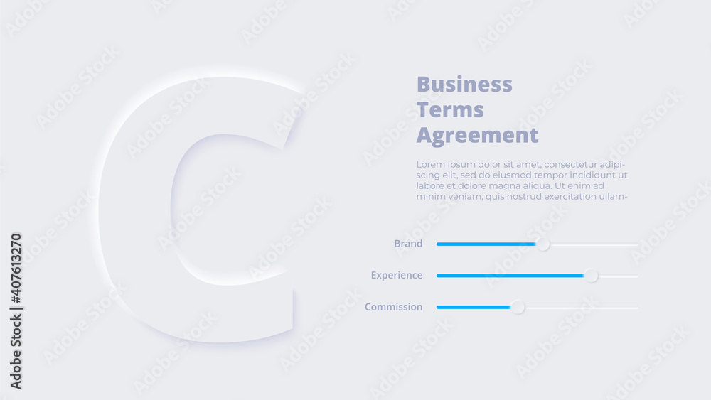 Vector neumorphic infographic. Presentation slide template. Business ...