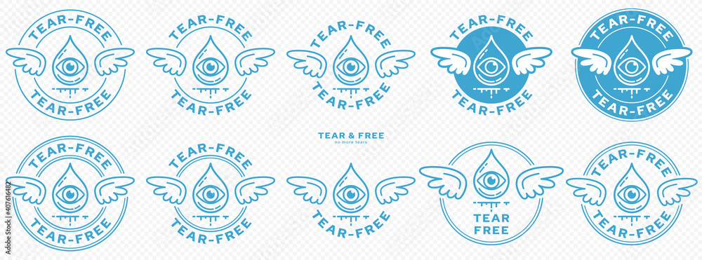 Conceptual marks for product packaging. Marking - no tears. The brand ...