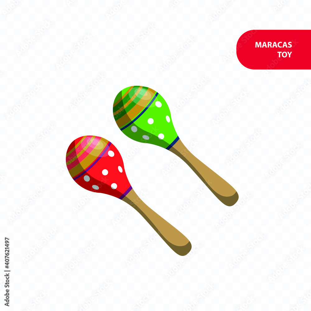 Vector image. Funny drawing of two maracas. Color image. Stock Vector ...