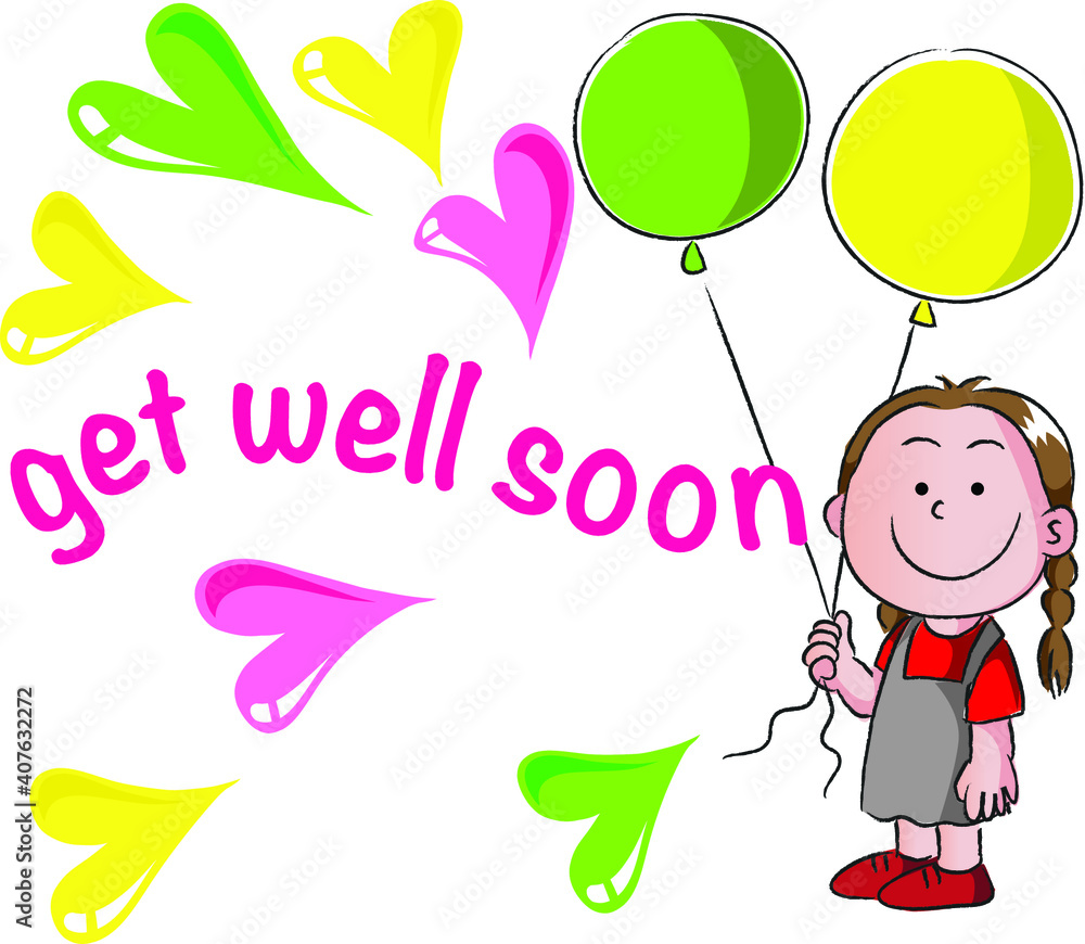 vector cartoon get well soon card Stock Vector | Adobe Stock