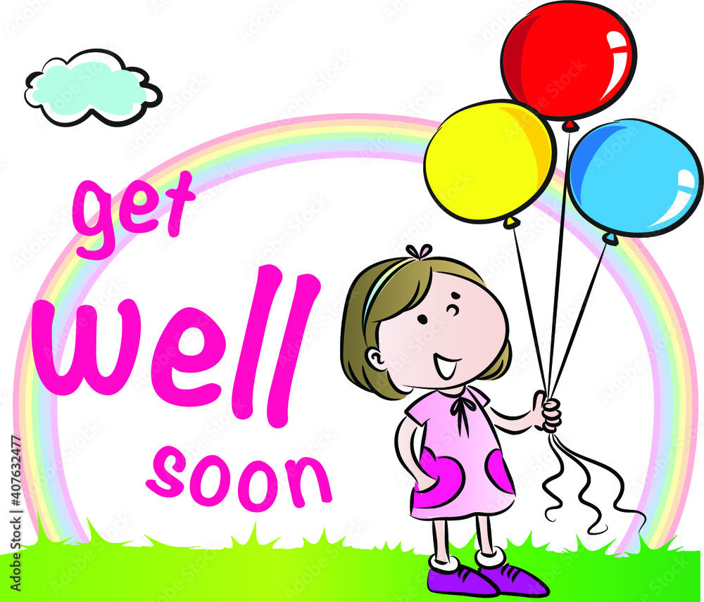 vector cartoon get well soon card Stock Vector | Adobe Stock