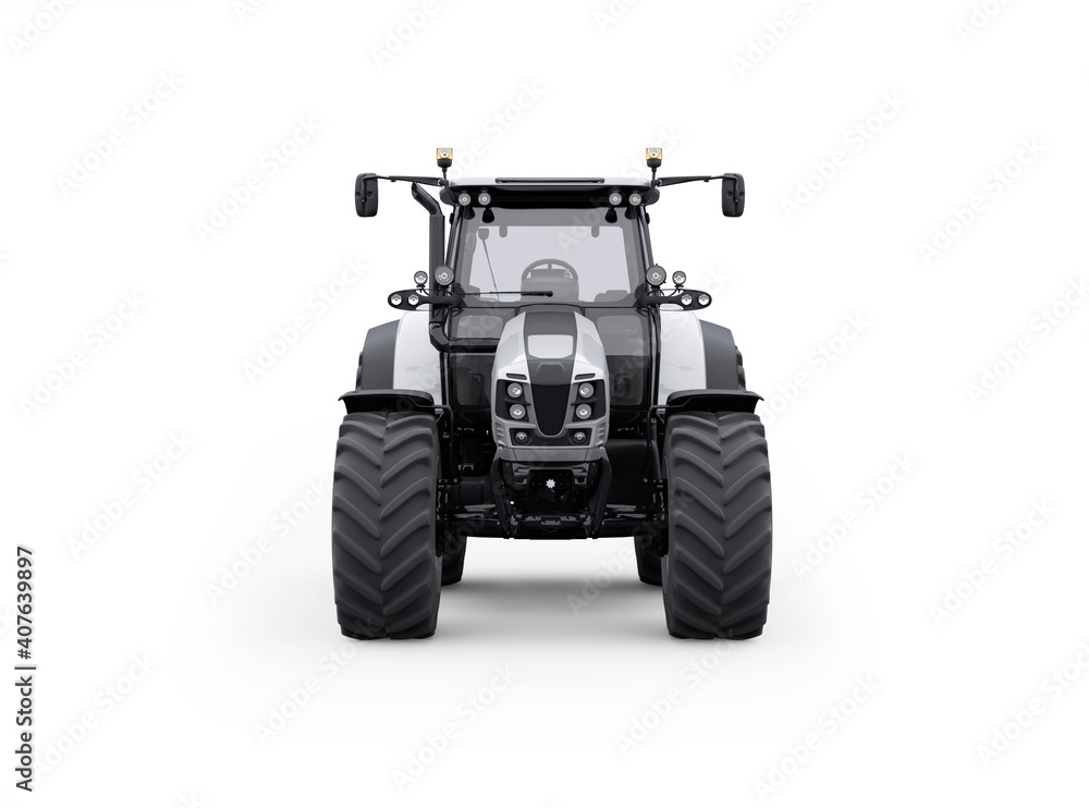 3d rendering tractor front view isolated on white background with ...