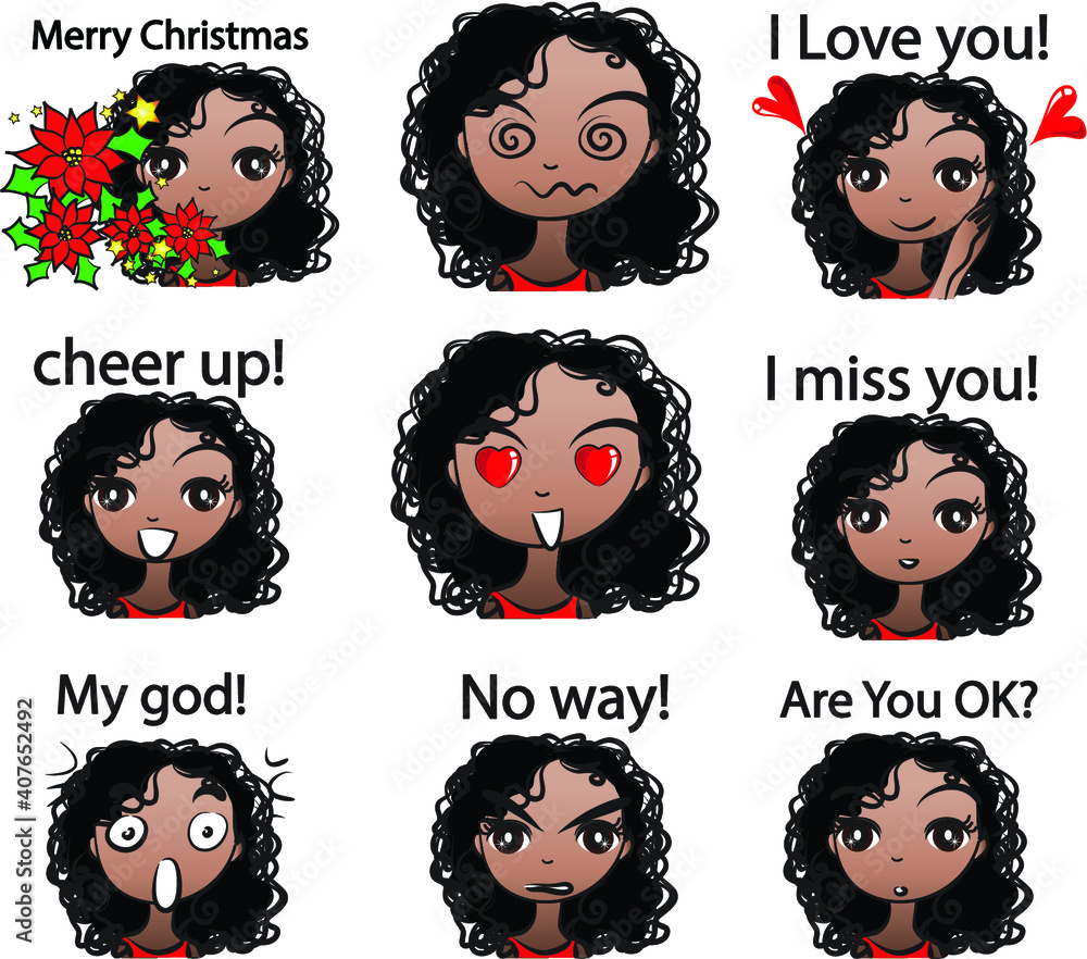 vector drawing black beauty face design set Stock Vector | Adobe Stock