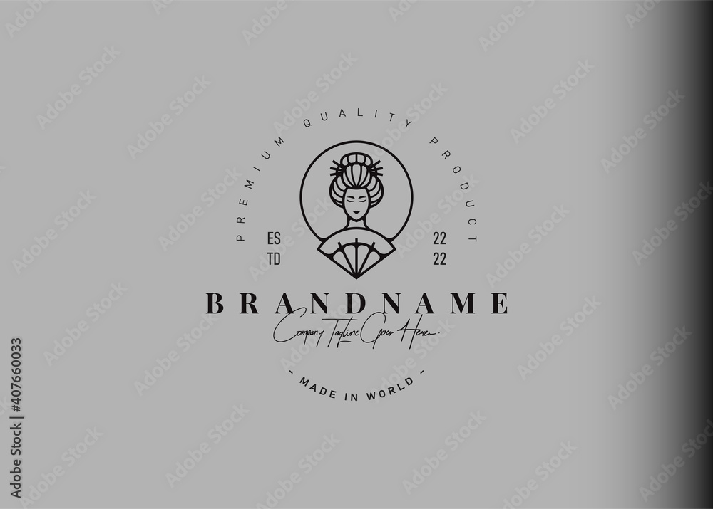 Geisha logo design inspiration. Vector illustration of traditional ...