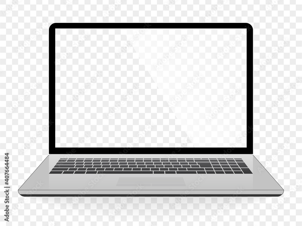 Realistic laptop on transparent background. Clean design with ...