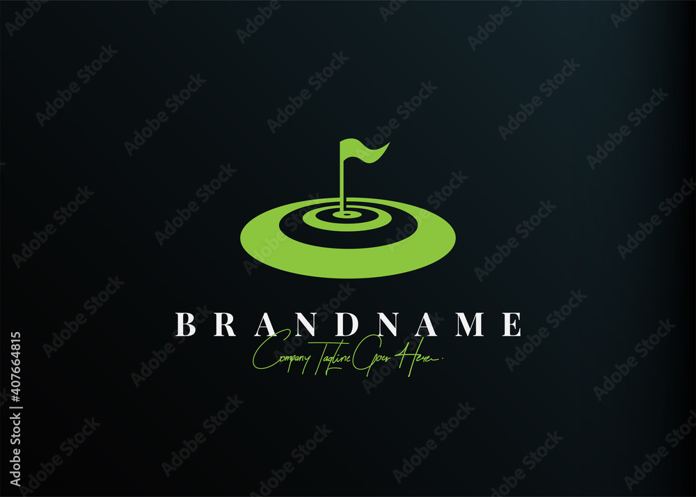 Golf point target logo design inspiration. Vector illustration of a ...