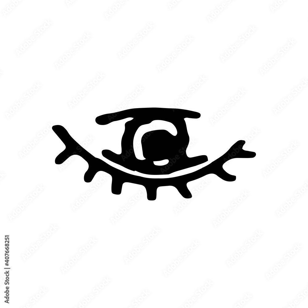 Hand drawn element, vector illustration in black color isolated on ...