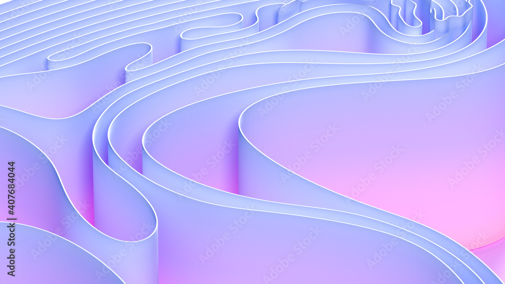 Abstract folded paper effect. Bright colorful gradient background. Maze ...