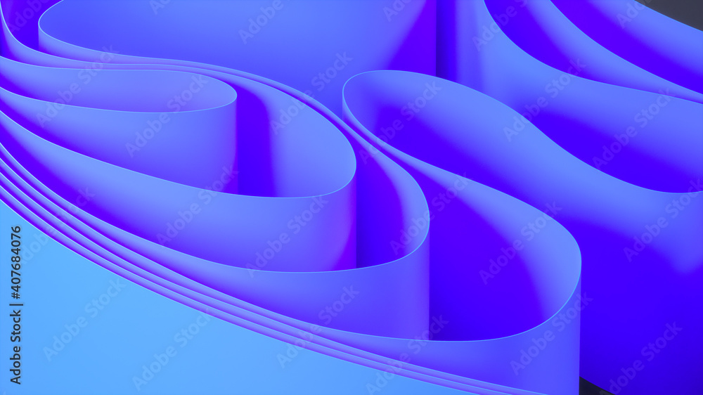 Abstract folded paper effect. Bright colorful blue background. Maze ...