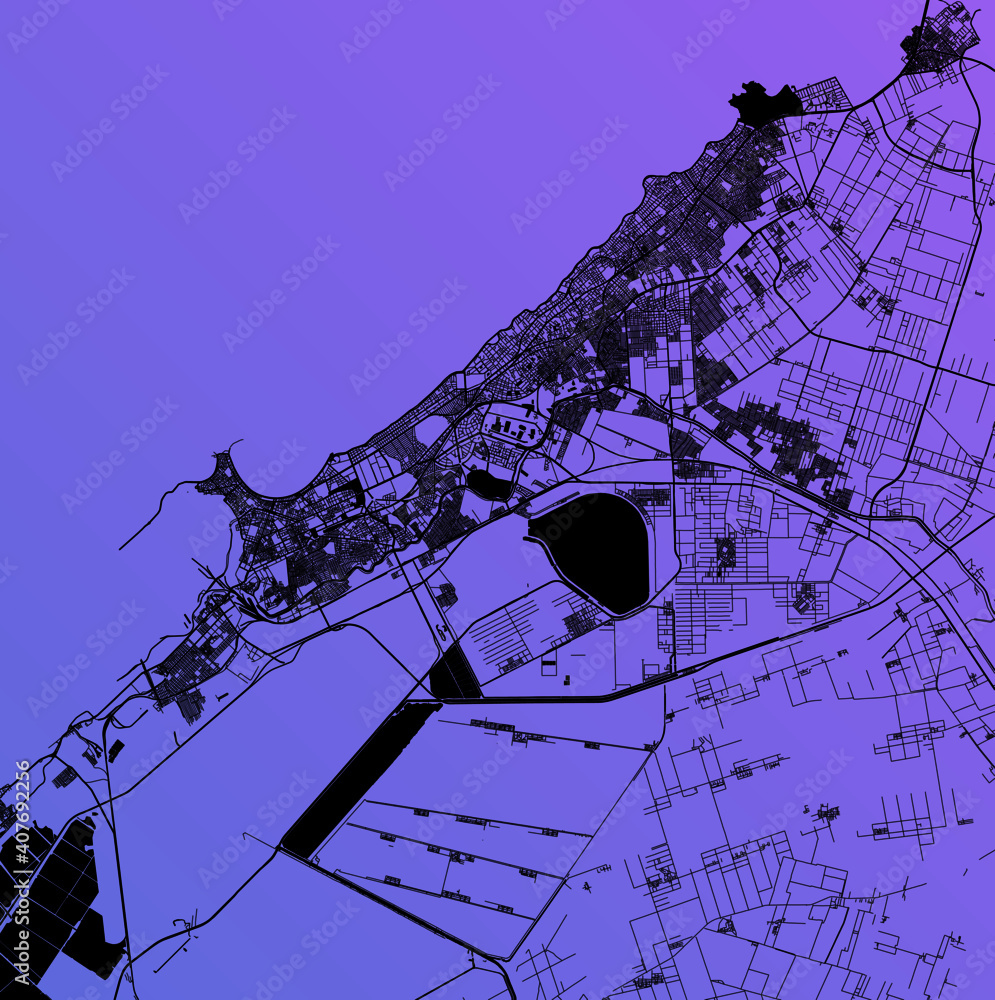 Alexandria, Al Iskandariyah, Egypt (EGY) - Urban vector megacity map ...