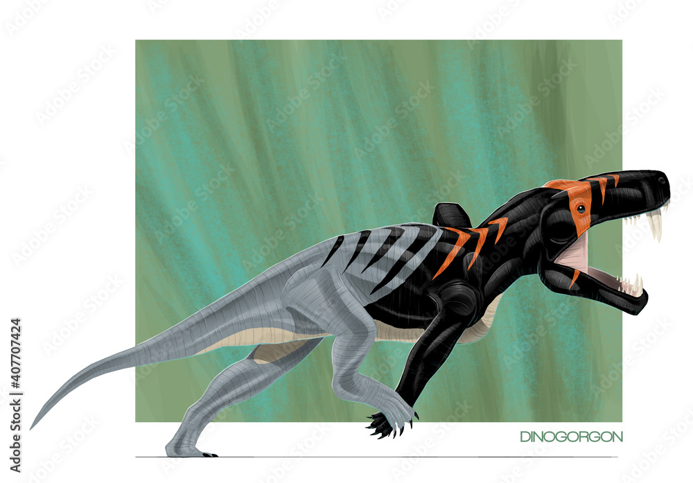 Dinogorgon, a Permian gorgonopsian reptile Stock Illustration | Adobe Stock
