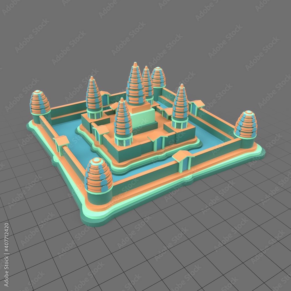 Angkor Wat Stock 3D asset | Adobe Stock