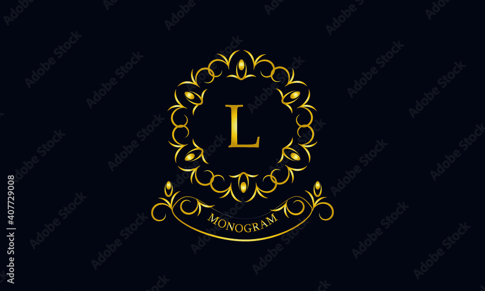Stylish decorative monogram with a possible inscription and the letter ...
