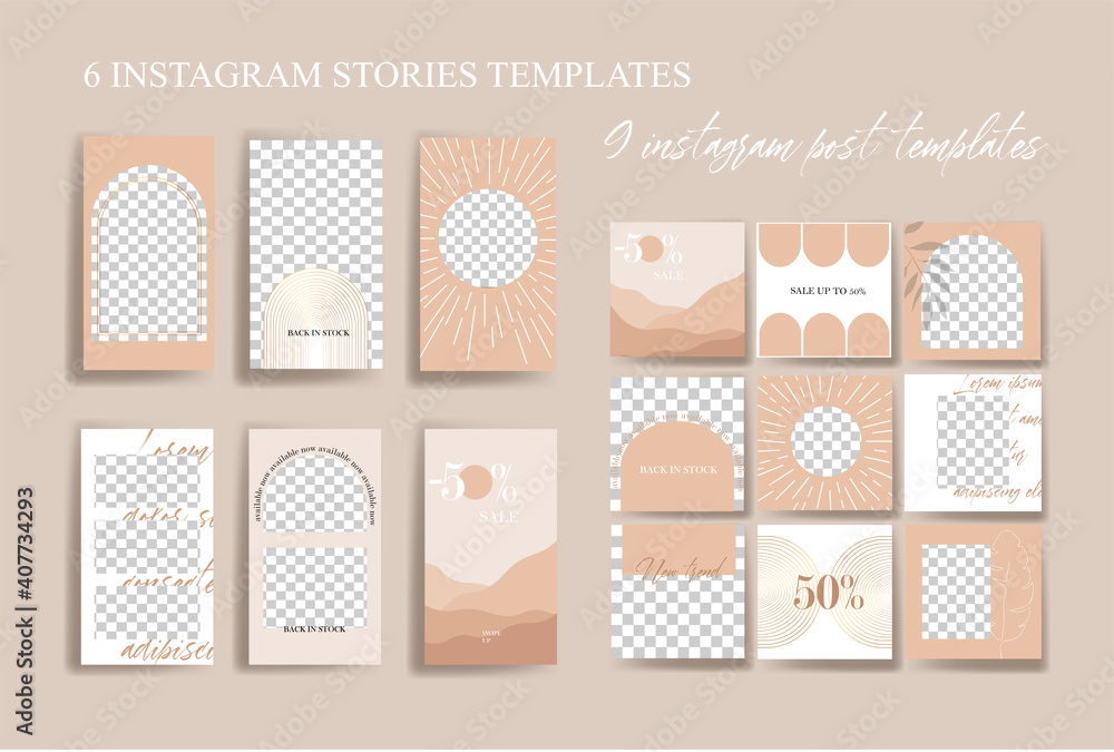 Design backgrounds for social media banner. Set of instagram stories ...