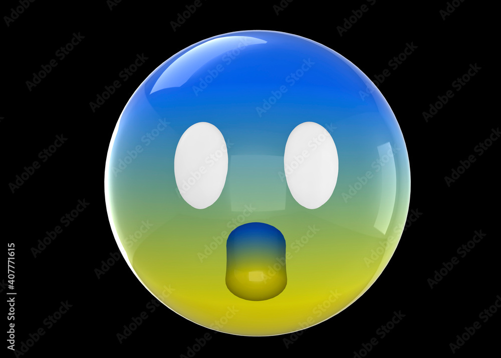 The Scared Emoticon - 3D Stock Illustration | Adobe Stock